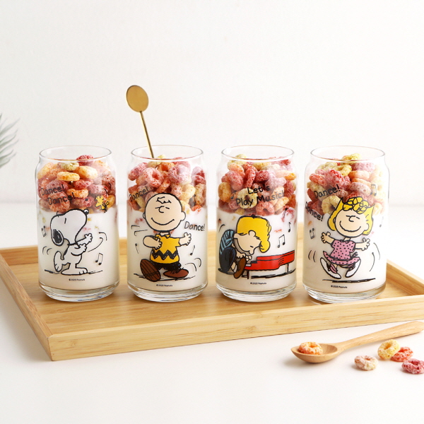 POOM | 피너츠 댄스댄스 유리잔 4P