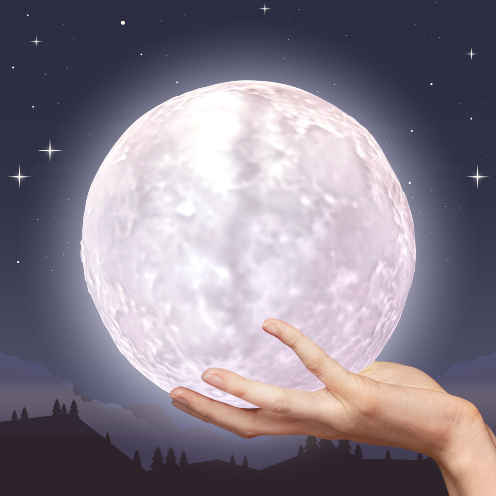 POOM | LED 달 무드등 (약 12 x 11cm)