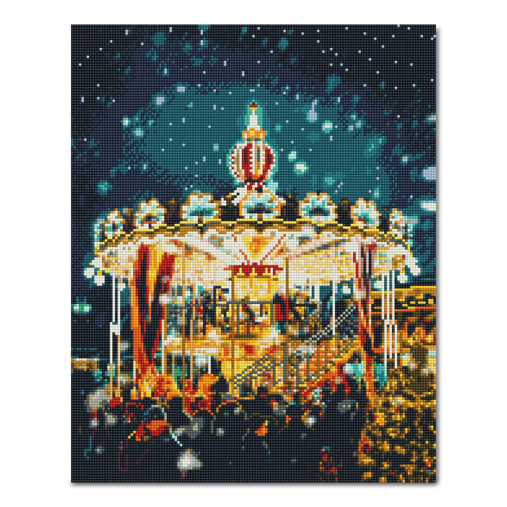 POOM | DIY LED 보석십자수 - 회전목마