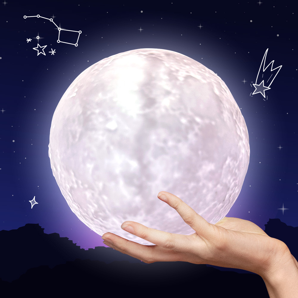 POOM | LED 달 무드등 (약 12 x 11cm)