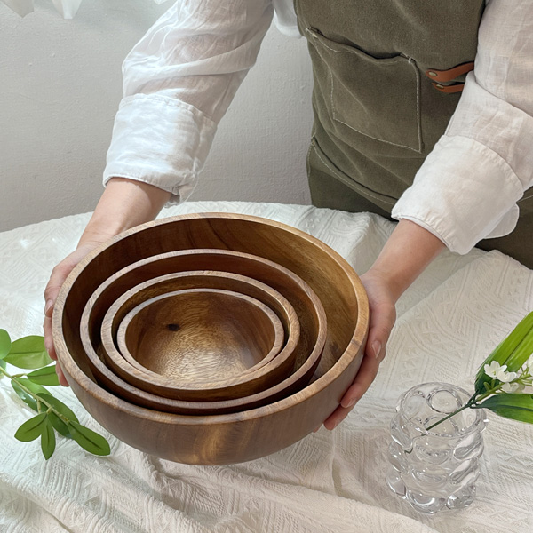 POOM | Holin 아카시아 통원목 수제 우드 공기(요거트볼)