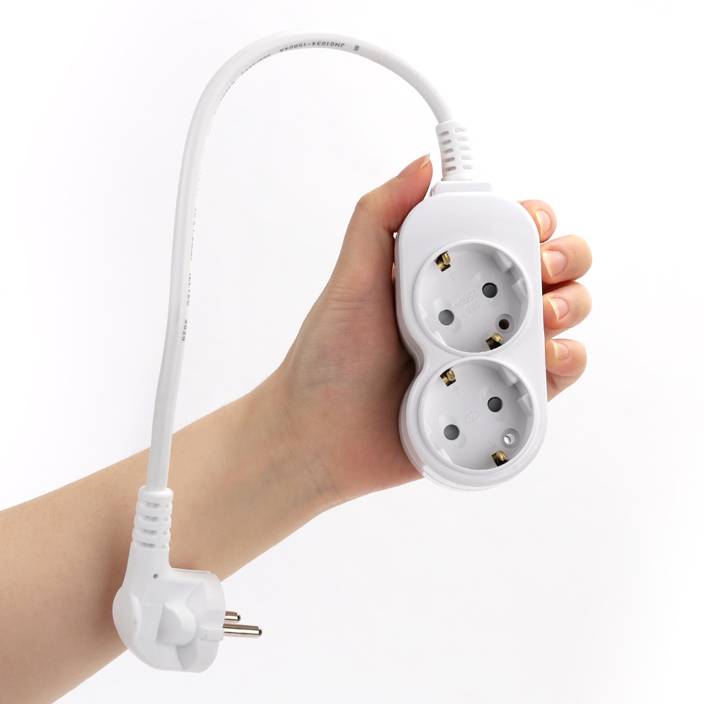 POOM | 짧은선 멀티탭 접지형 2구 30cm