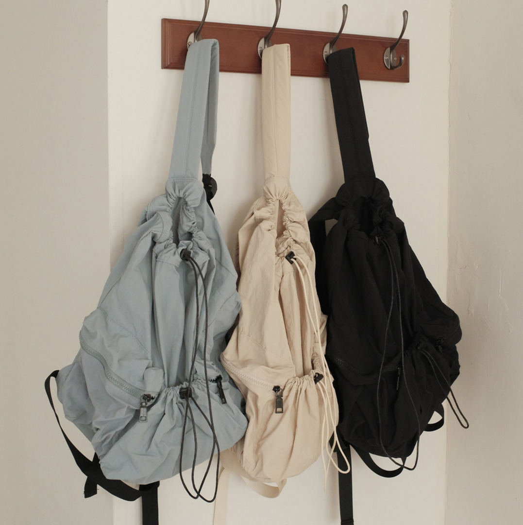 POOM | 나일론 스트링 텀블러 백팩 3color