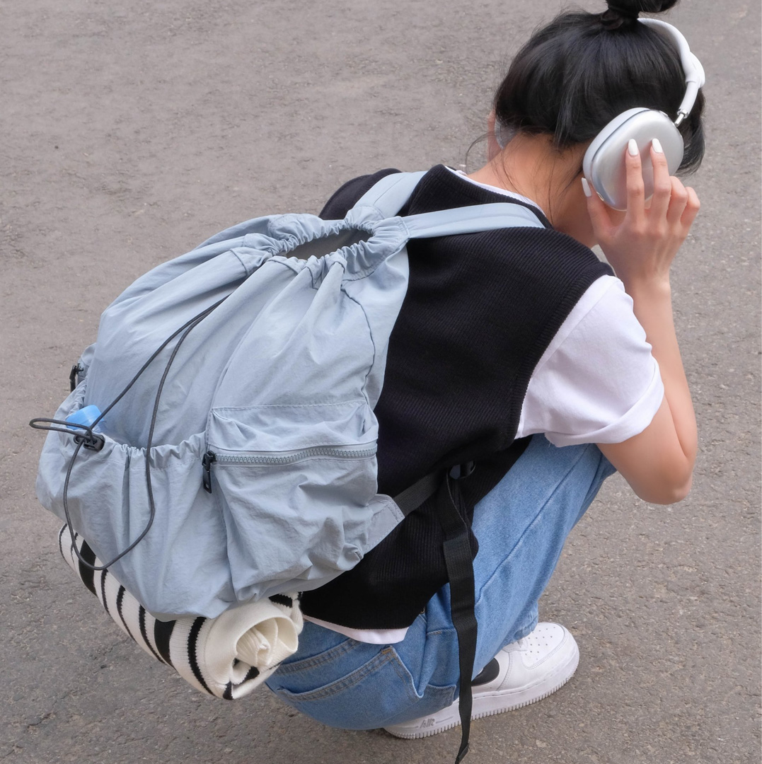 POOM | 나일론 스트링 텀블러 백팩 3color