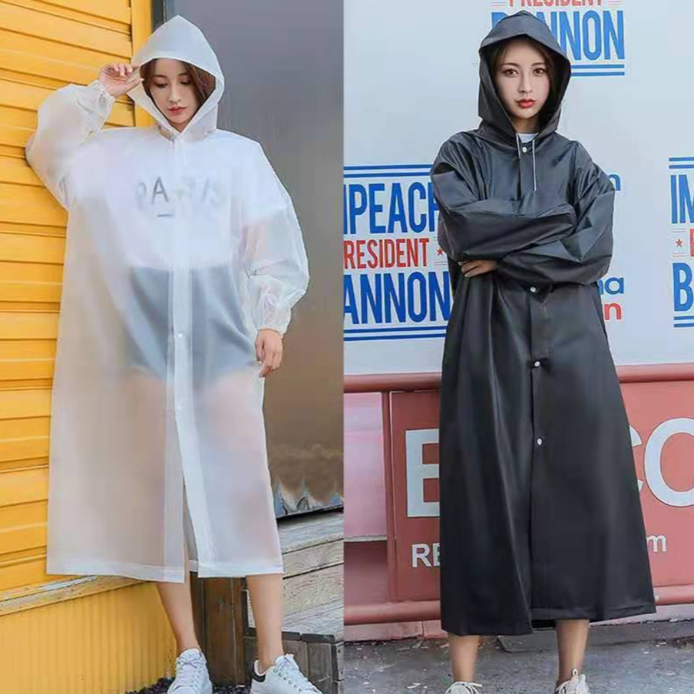 POOM | 남녀공용 EVA 다회용 우비 레인코트 캠핑 우의 4색상