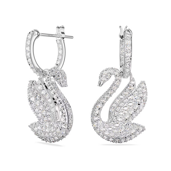 POOM | 스와로브스키 귀걸이 백조 화이트 스완 후프 5647545