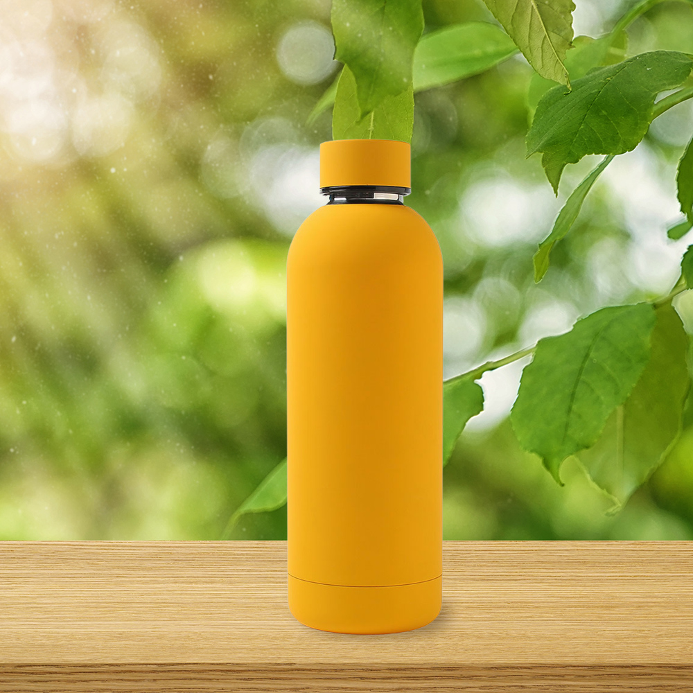 POOM | 비비드 이중스텐 진공 보온병(500ml) (옐로우)