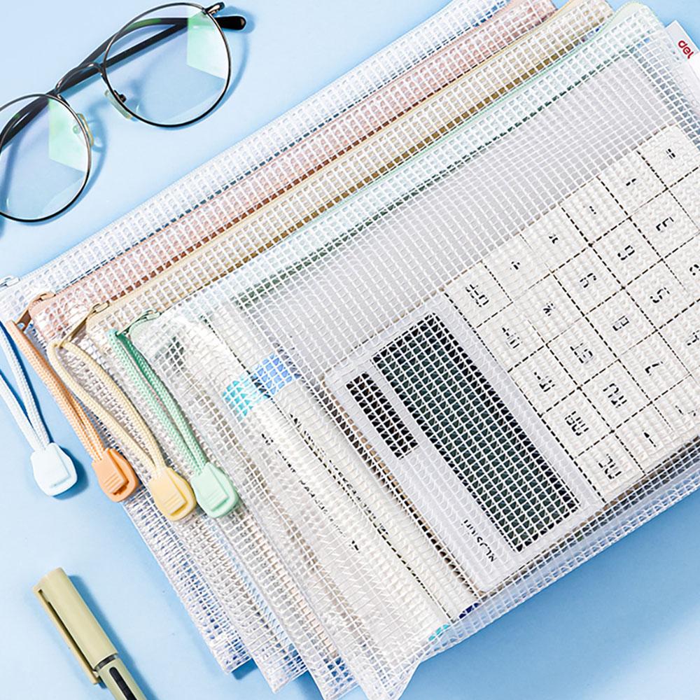 POOM | 델리 파스텔 다용도 메쉬 지퍼 파우치 A5