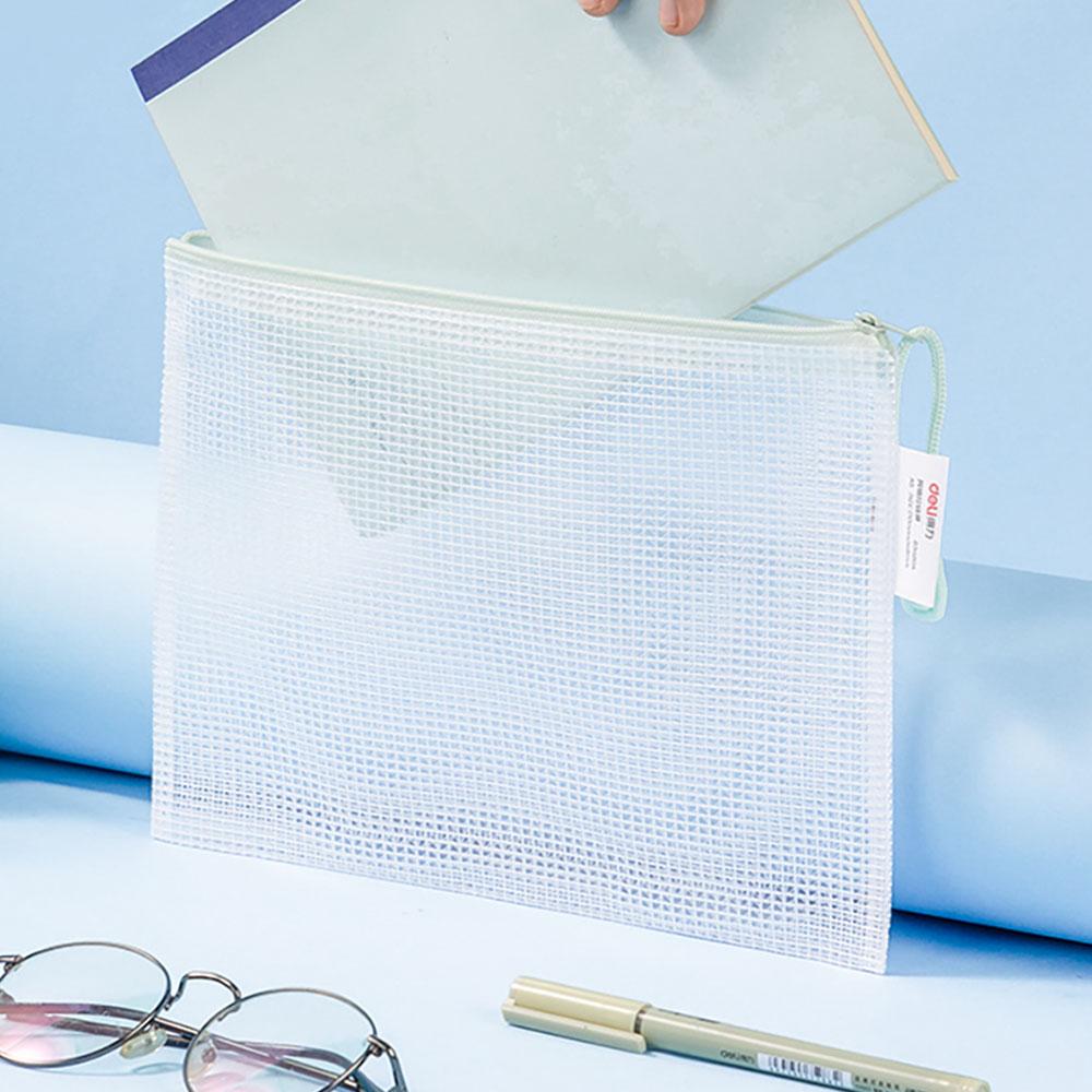 POOM | 델리 파스텔 다용도 메쉬 지퍼 파우치 A5