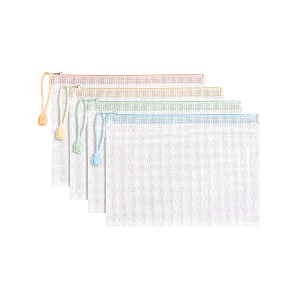 POOM | 델리 파스텔 다용도 메쉬 지퍼 파우치 A5