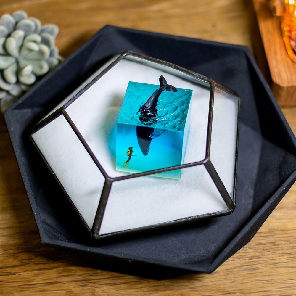 POOM | 레토 입체 큐브 무드등 3D 고래 LED조명