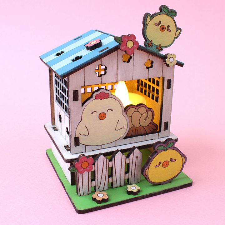 POOM | [아이디몬] 우드 DIY 삐약이네 무드등