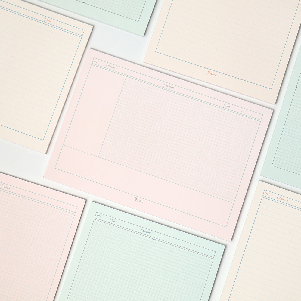 POOM | 비팬시 B5 데일리 노트패드 줄 모눈 코넬식 떡메모지