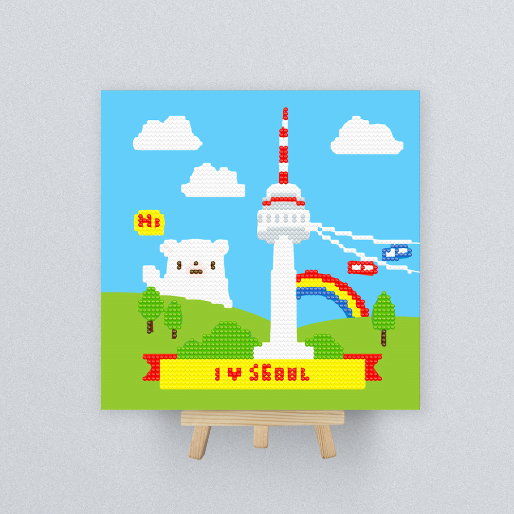 POOM | DIY종이판형 보석십자수 20x20cm 랜드마크_서울