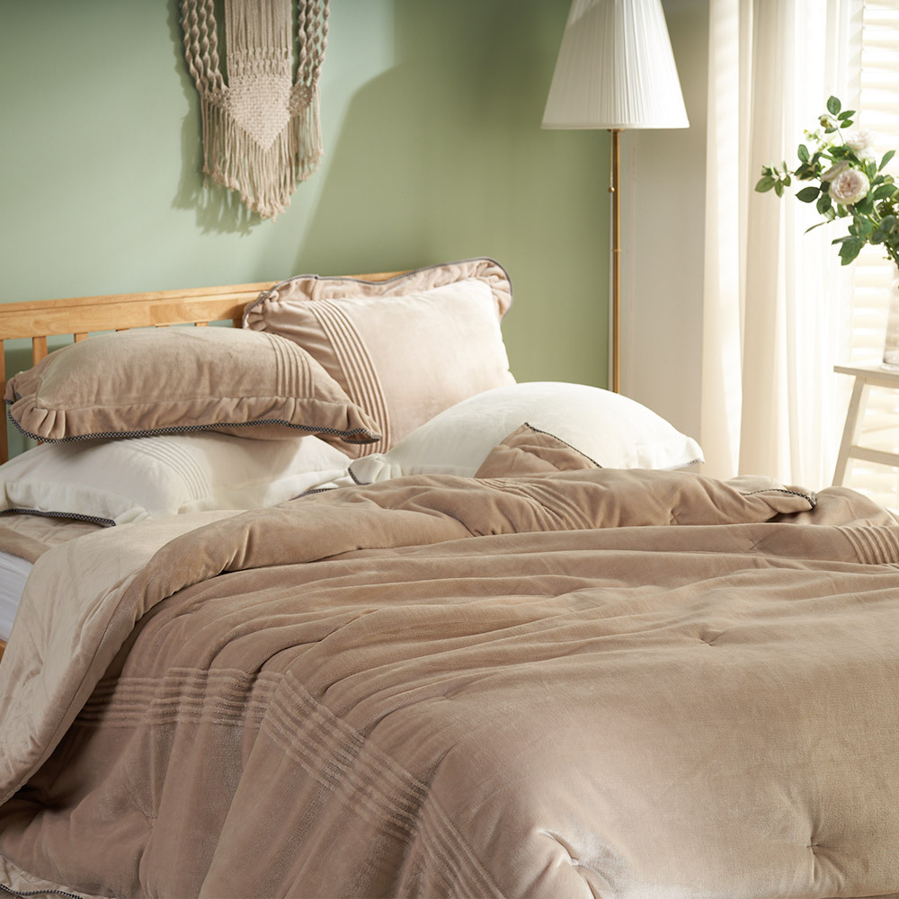 POOM | [샤이닝홈] 아밍 보엘 핀턱 3.5mm 밍크 극세사 차렵이불 (8 TYPES)