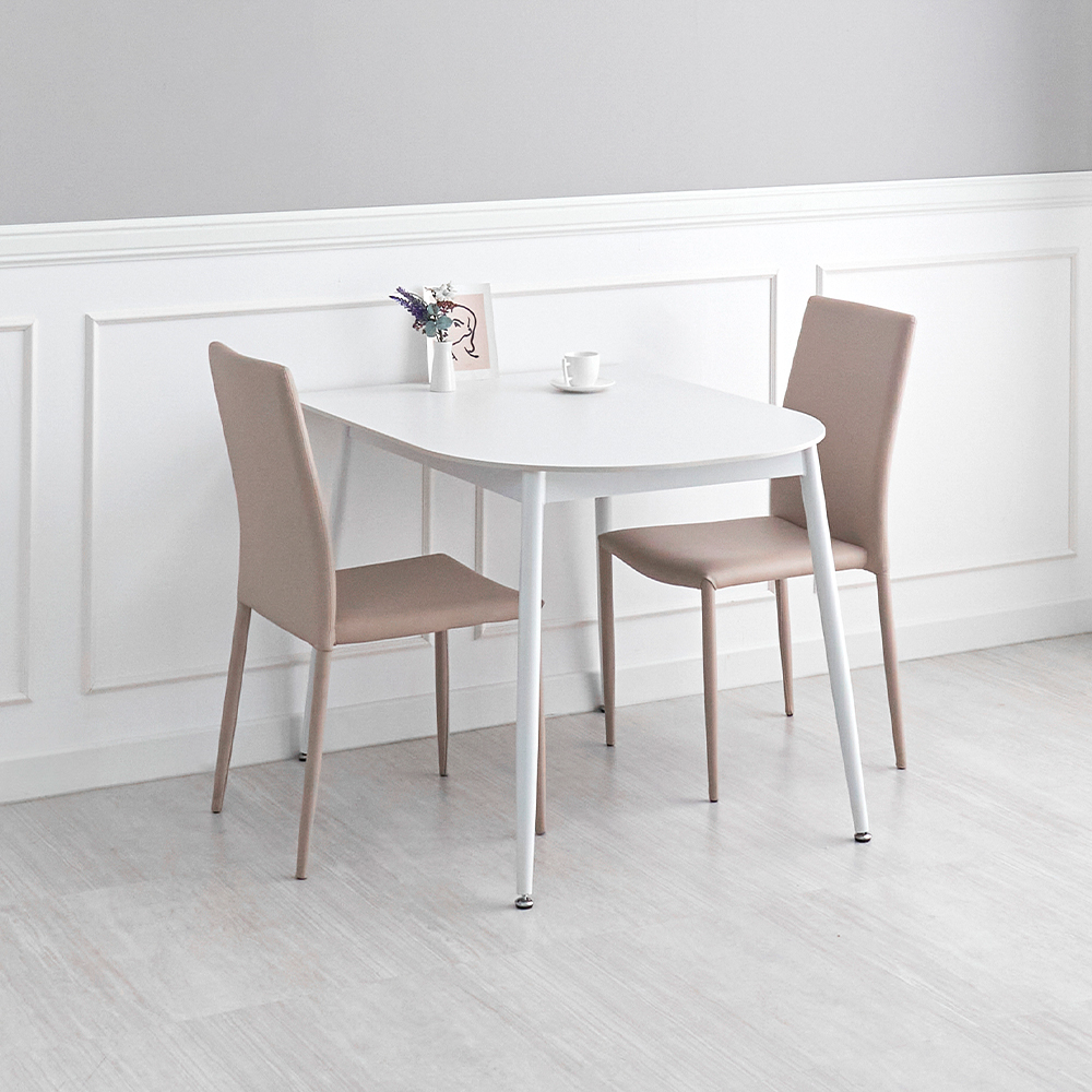 POOM | 디케 디올라 타원형 1000세라믹 2인용 식탁세트 의자2