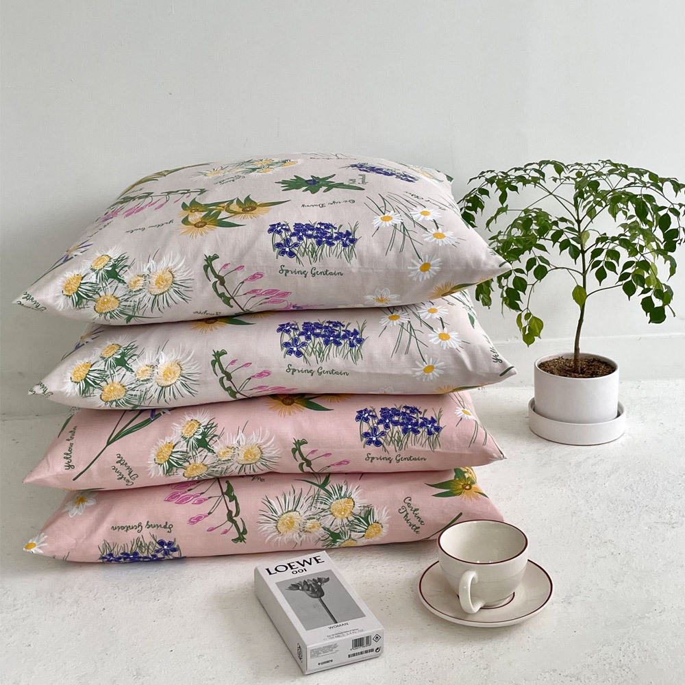 POOM | 디어 플로랄 순면 좌식 대형 방석 60x60 1P