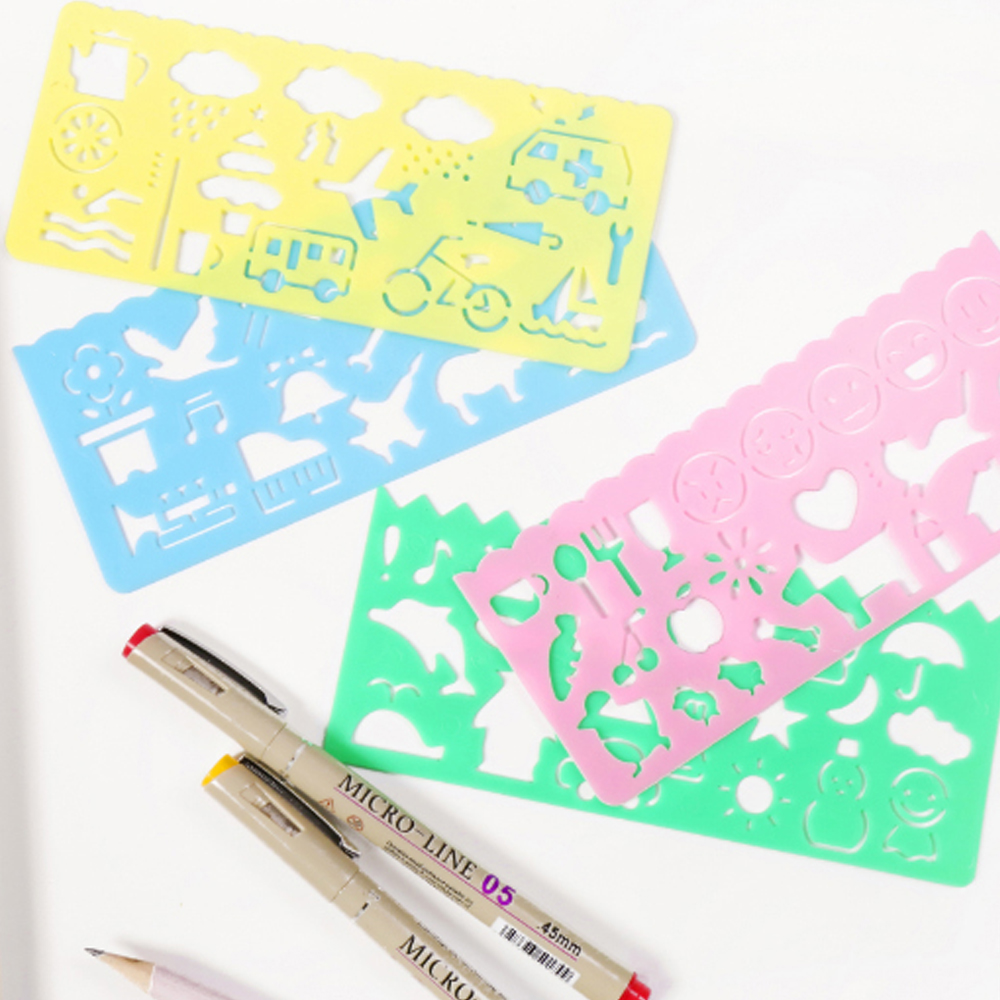 POOM | 87 그림 모양자 4세트 템플릿자 민화샵