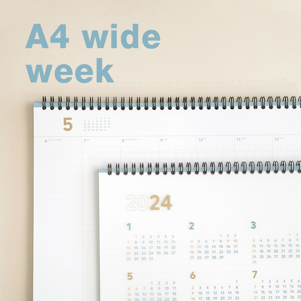 POOM | [바이.풀디자인] 세컨 플래너 A4 와이드 주간 2024년