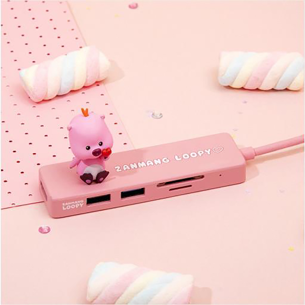 POOM | 잔망루피 피규어 USB 멀티허브 5in1 C타입 데스크