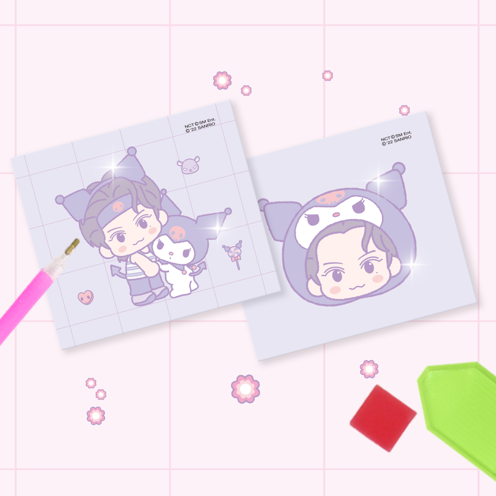 POOM | DIY데코형 NCTx산리오 보석십자수 9.5x11cm 쿠로미&텐