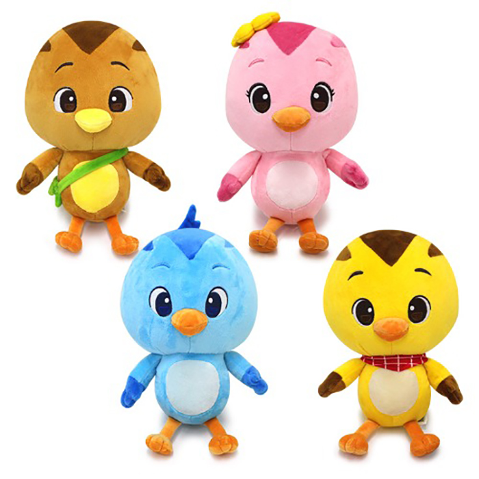 POOM | 귀여운 꿩병아리 4남매 캐릭터 애착인형 25cm