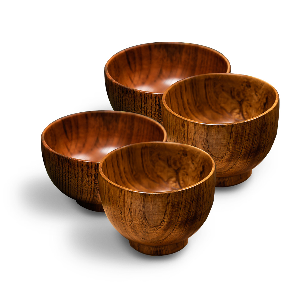 POOM | BUCK703 감성캠핑 우드 원목 식기 밥그릇2P+국그릇2P