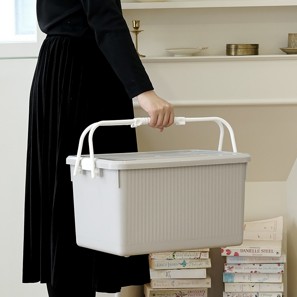 POOM | 모니카 리빙박스 4P 수납박스 손잡이 펜트리 정리함