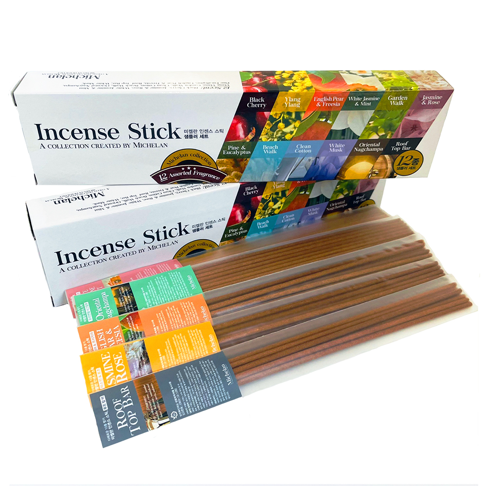 POOM | 미켈란 인센스스틱 세트 7개입 12종 천연 아로마 25cm
