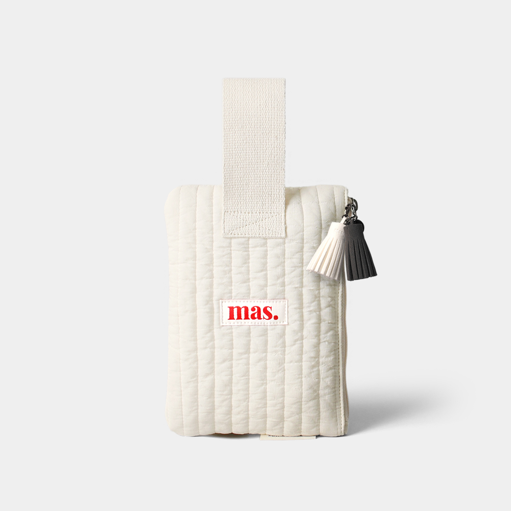 POOM | Strap pouch _ Stitched cotton Ivory