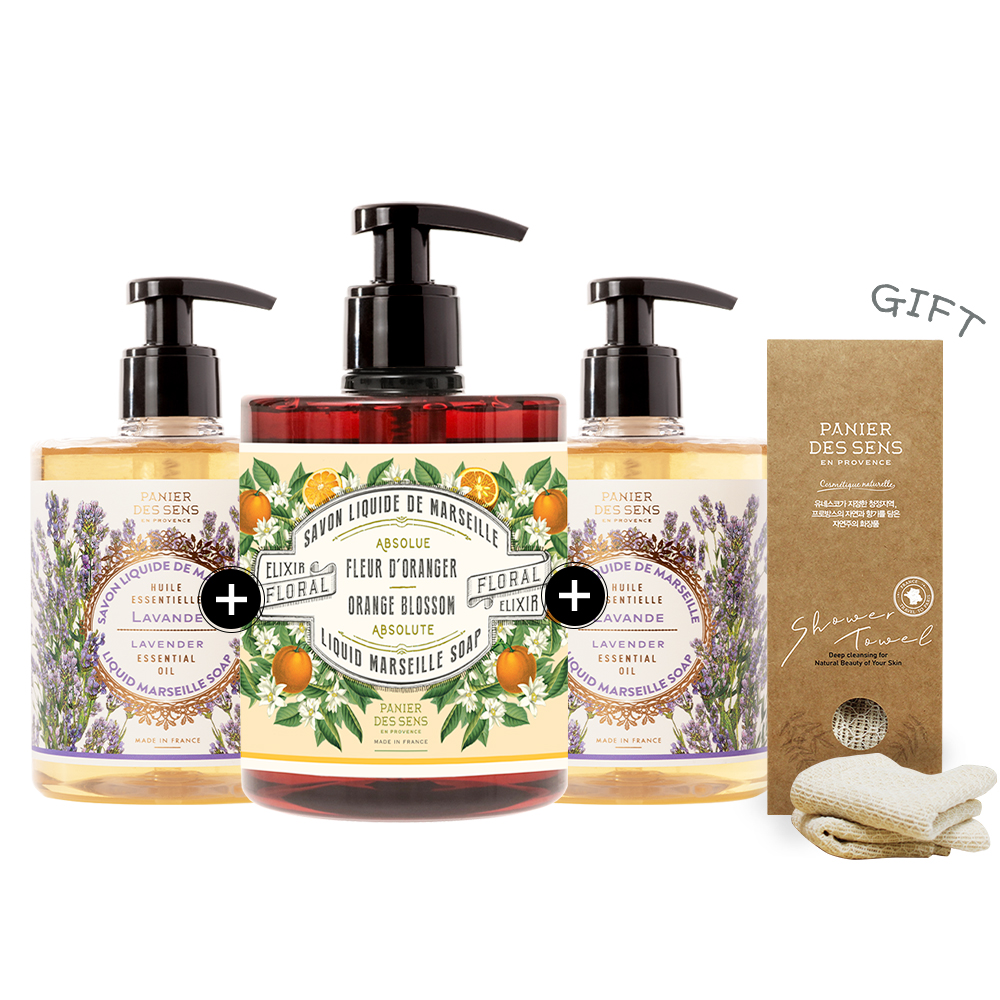 POOM | 빠니에데썽스 마르세유솝 3개세트+샤워타올1p