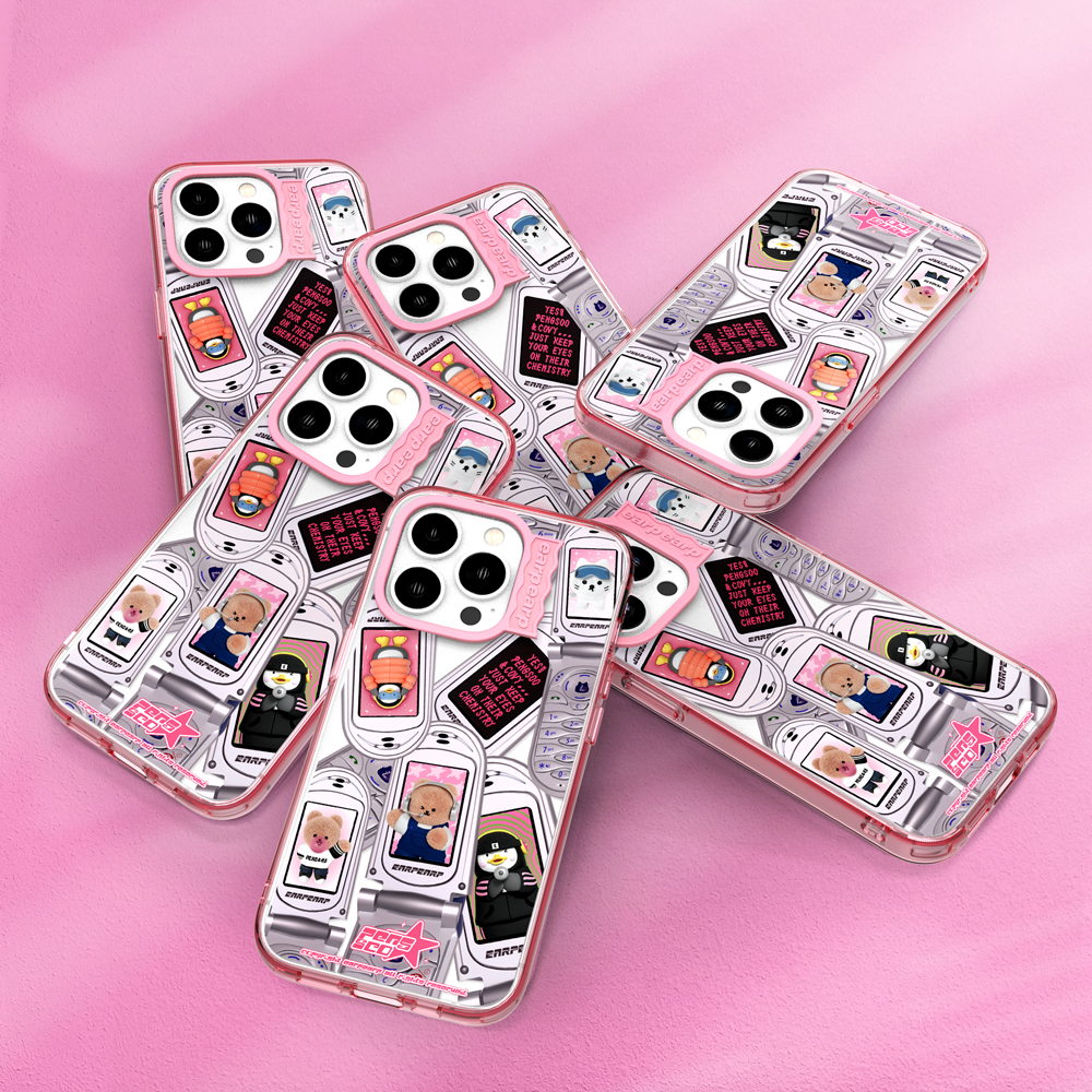 POOM | [어프어프X펭수]PENGCO FEATURE PHONE-PINK(웨이브라벨)