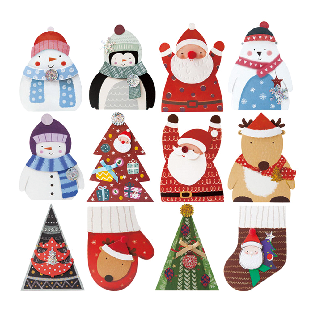 POOM | 크리스마스 모양 미니카드 세트 12종 set (FS512)