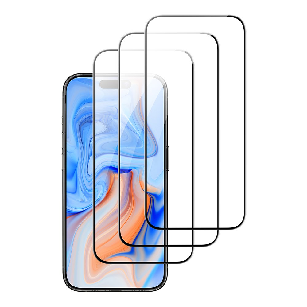 POOM | ESR 아이폰15 가이드 풀커버 강화유리 1팩