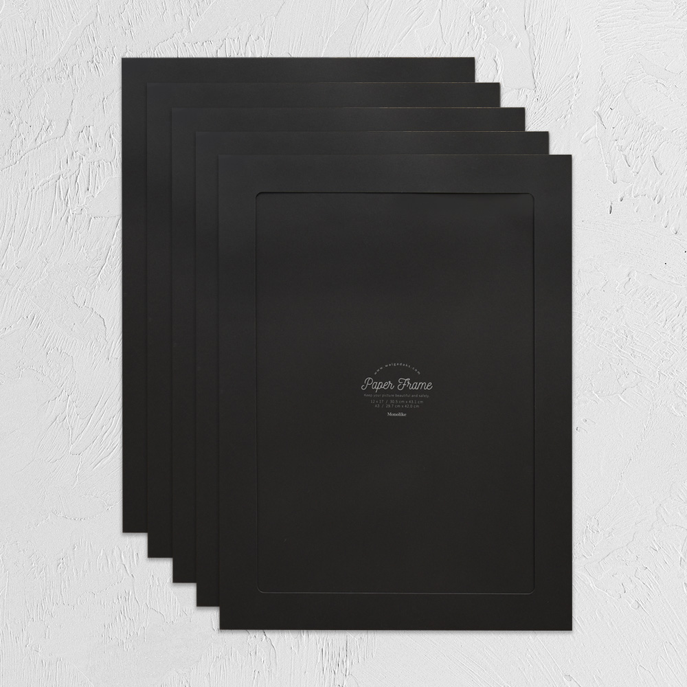 POOM | 종이액자 페이퍼프레임 플레인 - A3 / 12x17 블랙 5매