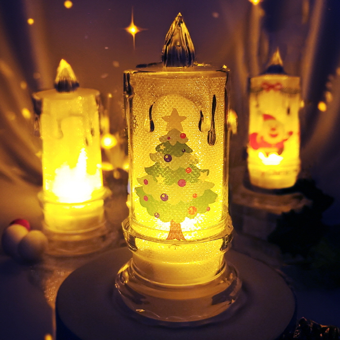 POOM | 크리스마스 캔들 LED 촛불 무드등 꾸미기