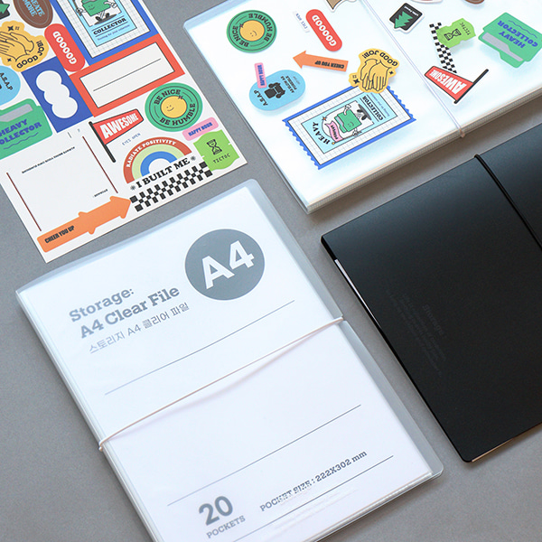 POOM | 스토리지 A4 클리어 파일 (20매 커스텀스티커)