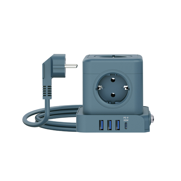 POOM | 에코너 멀티탭 MT04 큐브 멀티탭 5구 콘센트 USB C타입