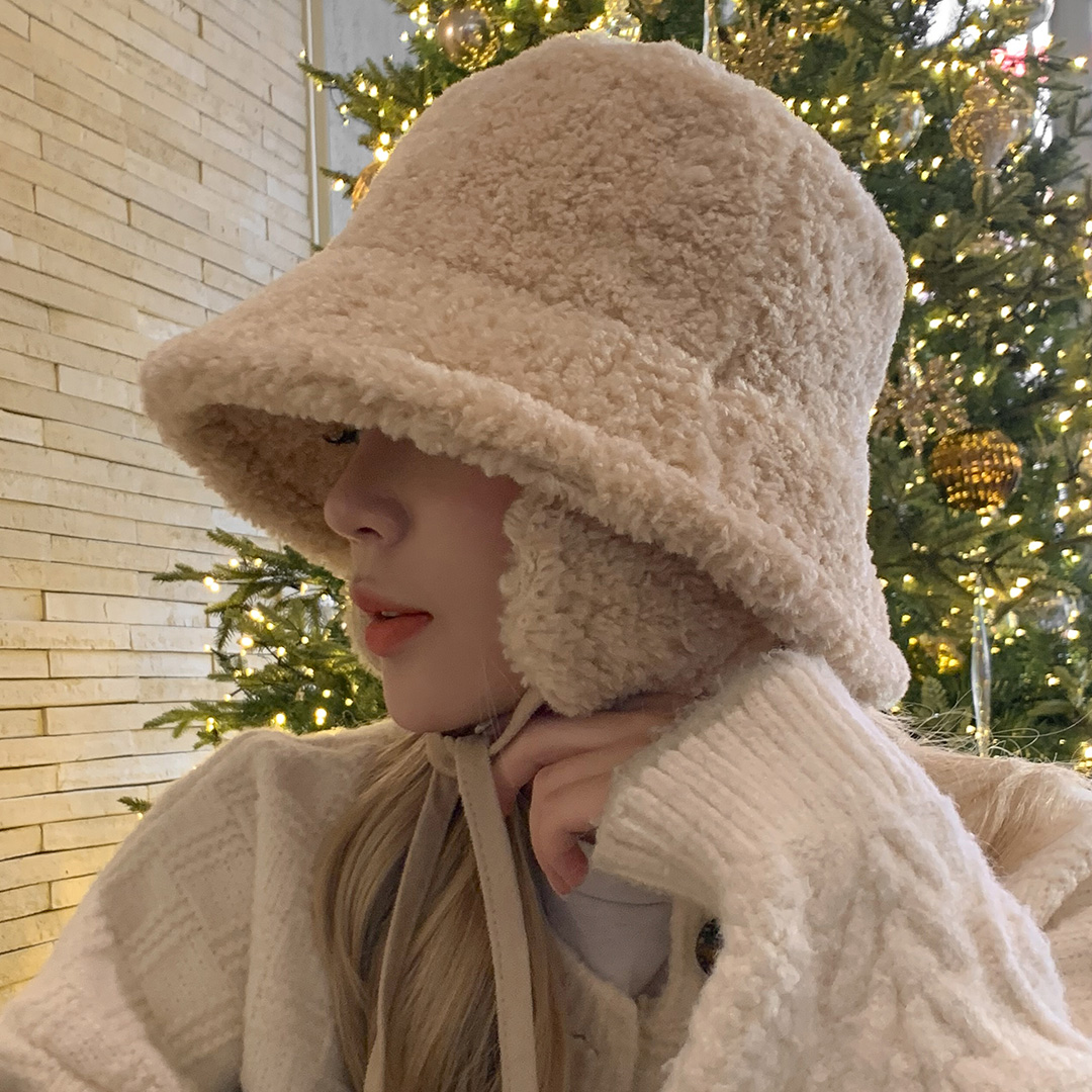 POOM | 양털 뽀글이 귀도리 벙거지 버킷햇 3color