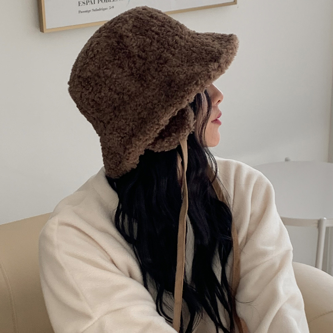 POOM | 양털 뽀글이 귀도리 벙거지 버킷햇 3color