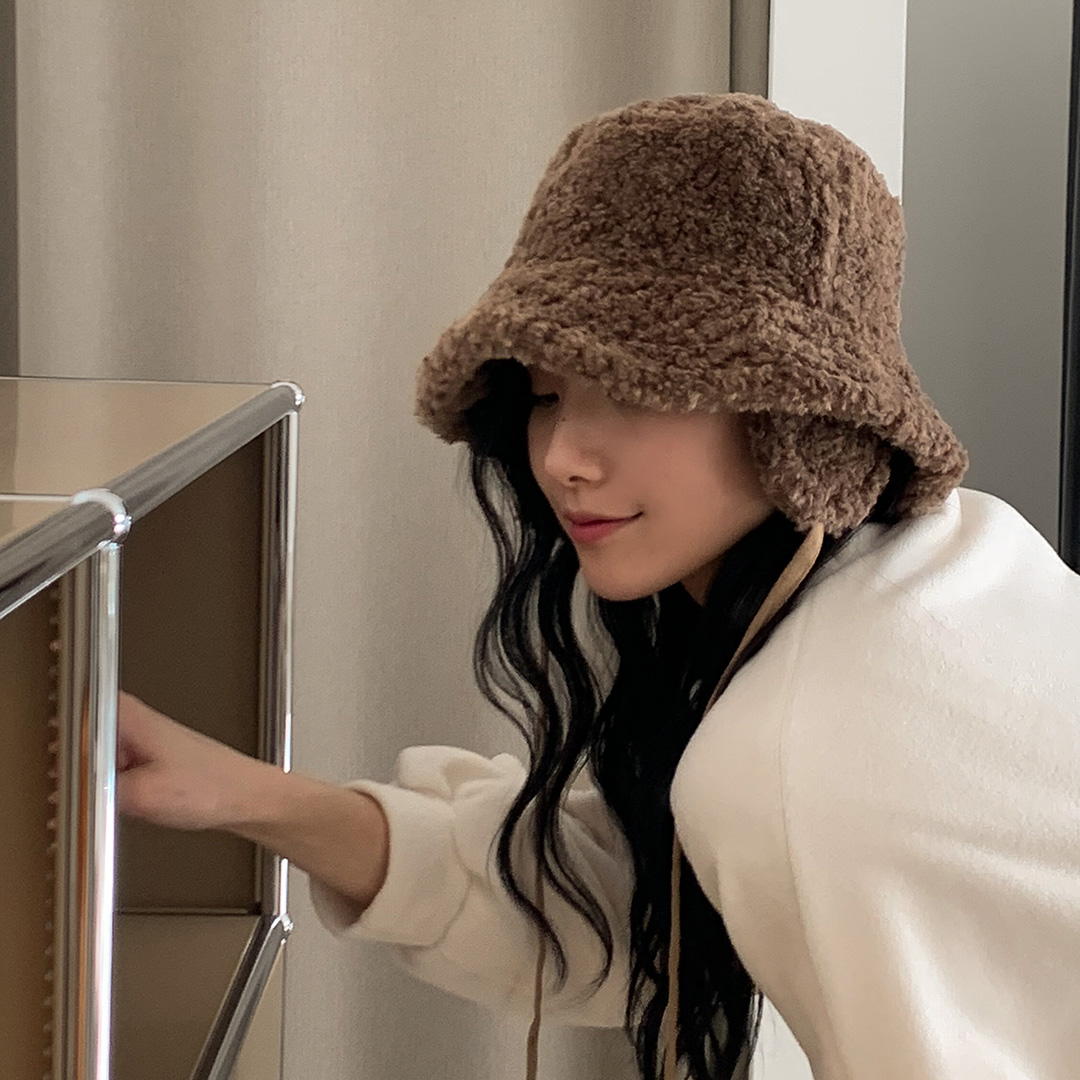 POOM | 양털 뽀글이 귀도리 벙거지 버킷햇 3color