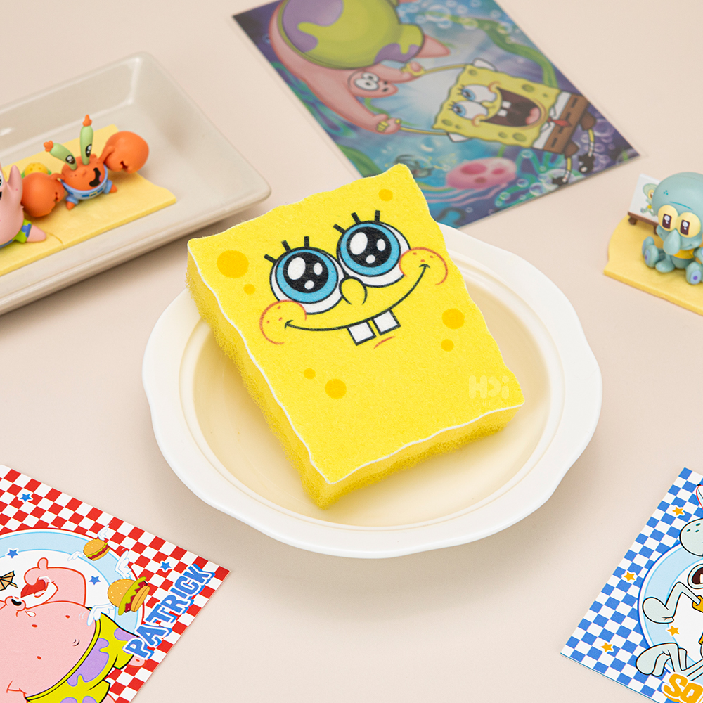 POOM | 레토 스폰지밥 수세미 3P 홀더 세트