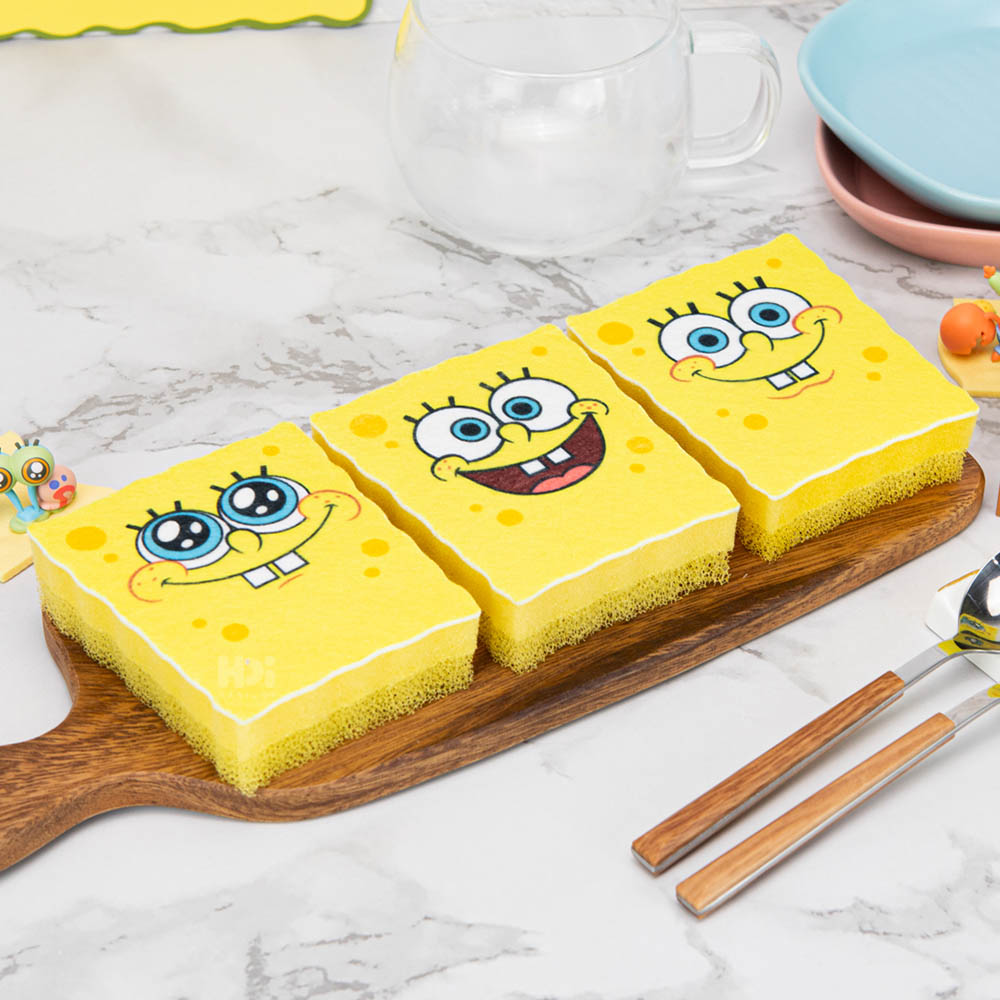 POOM | 레토 스폰지밥 수세미 3P 홀더 세트