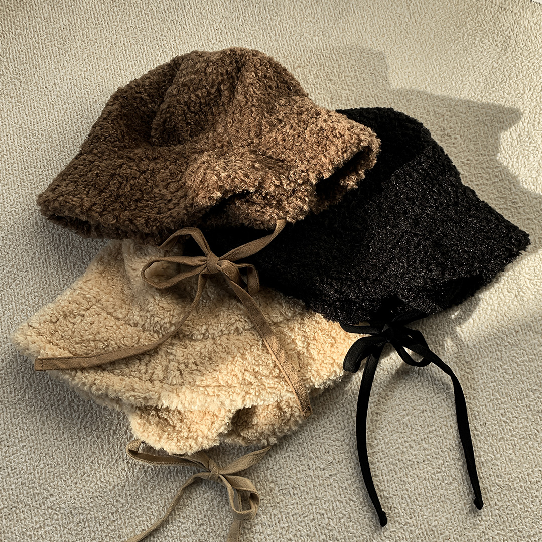 POOM | 양털 뽀글이 귀도리 벙거지 버킷햇 3color