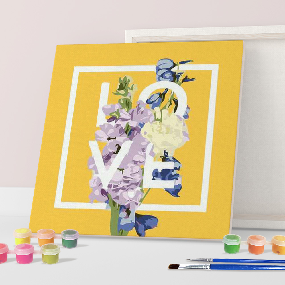 POOM | DIY캔버스형 그림그리기 25x25cm 러블리꽃다발