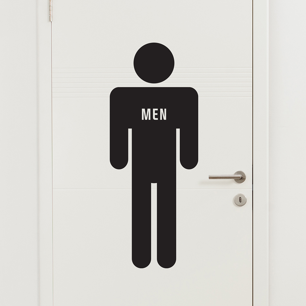 POOM | 큰 남자 여자 표시 men women 영문 픽토그램 스티커