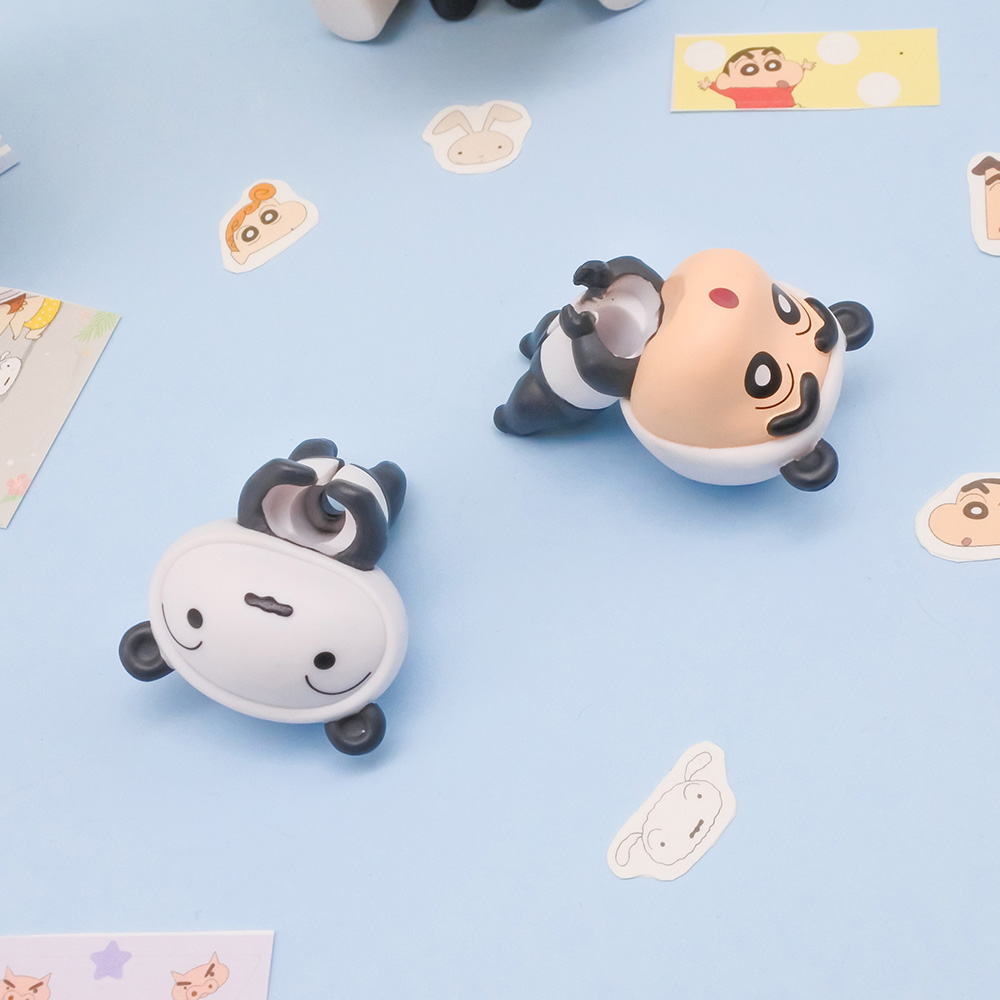 POOM | 짱구 흰둥이 피규어 단선 보호캡 케이블 홀더 2P 세트