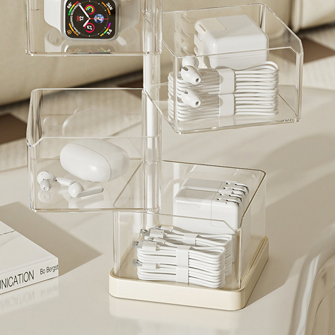 POOM | 360 퍼프수납 3단 정리대 투명하고 예쁜 수납함