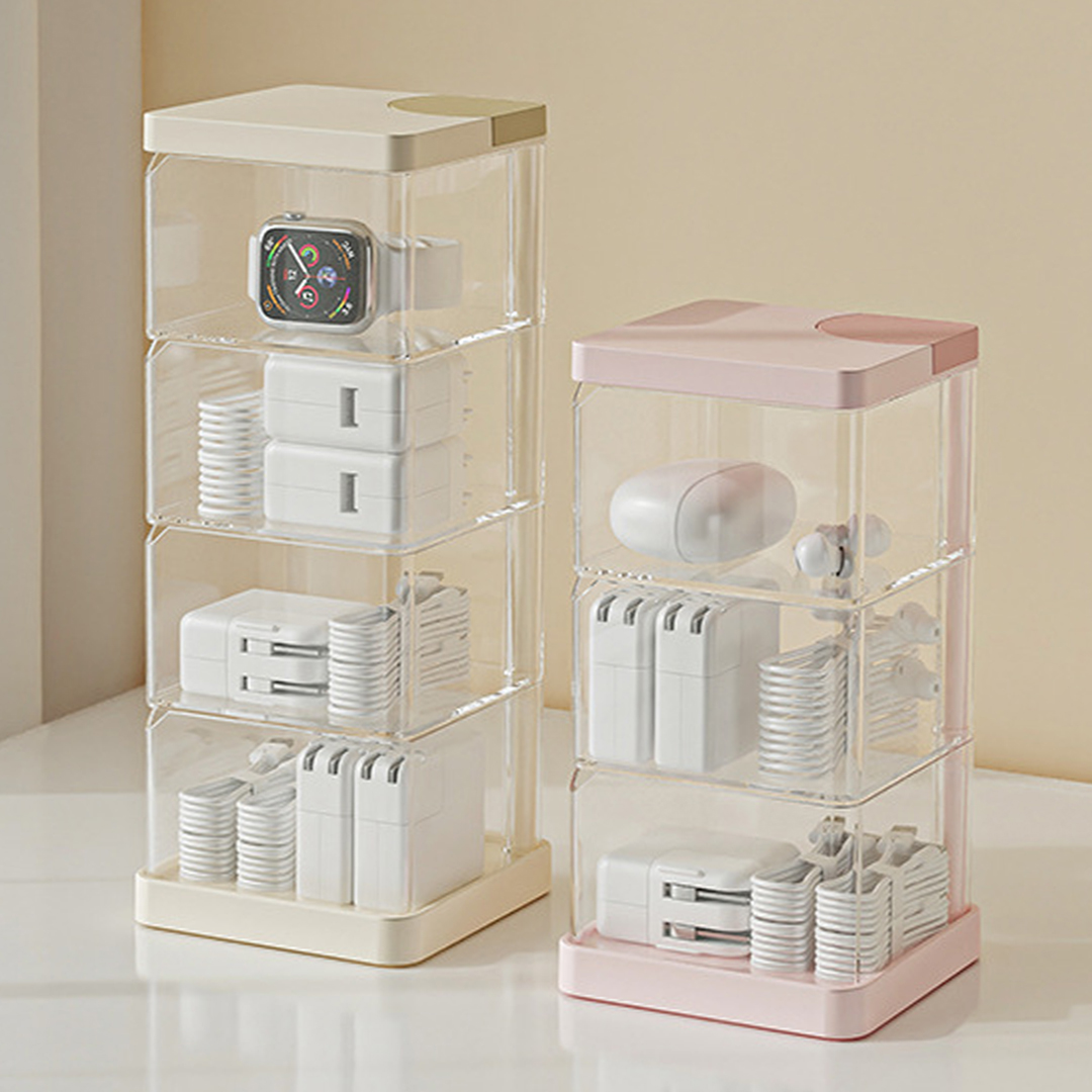 POOM | 360 퍼프수납 3단 정리대 투명하고 예쁜 수납함