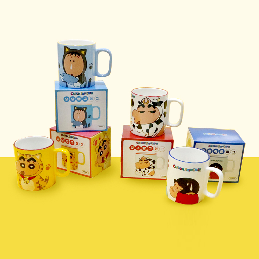 POOM | 짱구 캐릭터 핸드 머그컵 400ml 4종 택1 굿즈